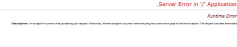 Aspnet Mvc Nfig Not Capturing Custom Errors Stack Overflow