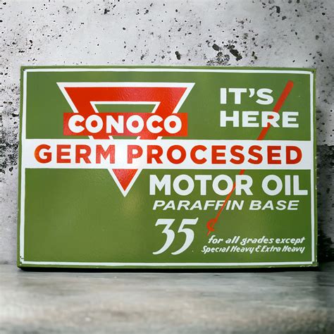 Conoco Motor Oil Porcelain Sign Petroliana Petroleum Petro