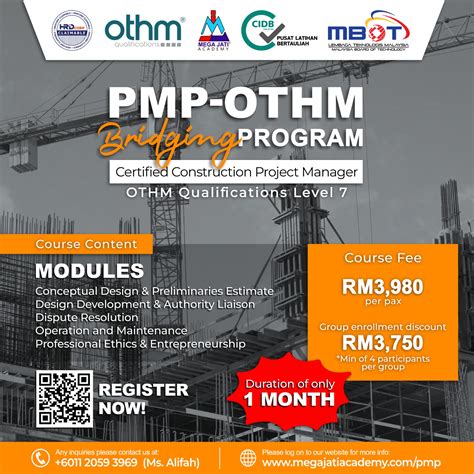 Certified Construction Project Management Bridging Pmp To Othm Level 7