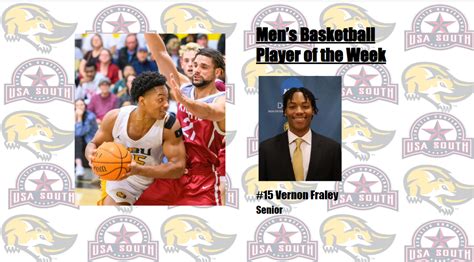 Vernon Fraley Named Usa South Mens Basketball Player Of The Week To Start Off 2024 Mary