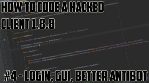 Minecraft Hacked Client Coding 188 Episode 4 Login Clickgui