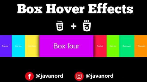 Box Hover Effects Web Design Html5 Css3 Front End Web Development Java Nord Youtube