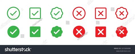 Check Mark Cross Icons Tick Check Stock Vector Royalty Free 2271656389 Shutterstock