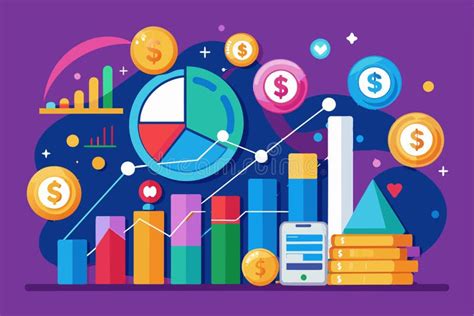 Graphs And Charts Illustrate Business Income Trends With Colorful