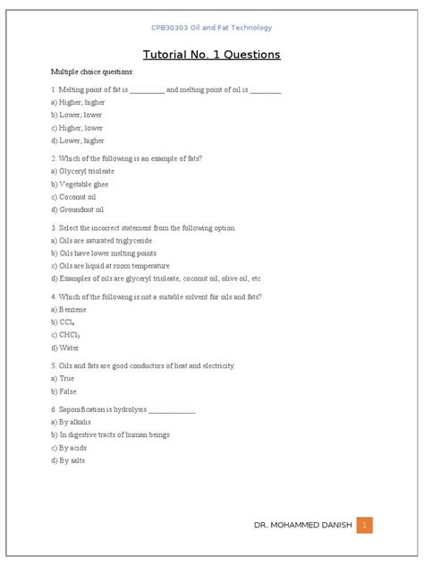 Tutorial 1 Question Pdf