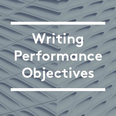 Writing Performance Objectives Use Voucher Staff And Faculty Training