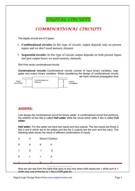 Pdf Basic Digital Logic Design Notes Dokumentips