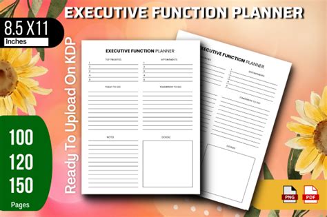 Executive Function Planner For Kdp Graphic By Rahatkdp · Creative Fabrica