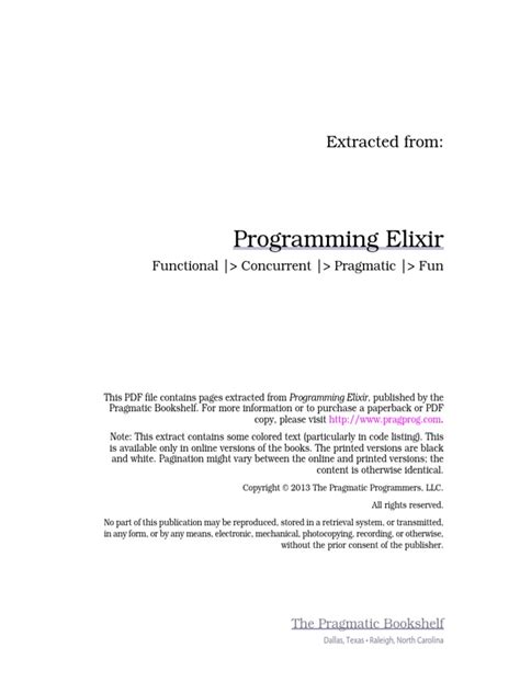 Introduction To Programming Elixir Pdf Object Oriented Programming