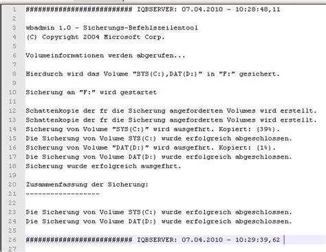 Windows Server 2008 Automatisches Backup Batch Log • It Stackde