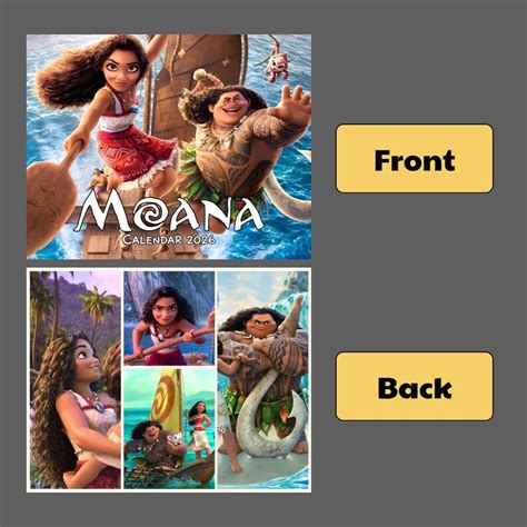 Moana 2026 Wall Calendar Disney Moana Ocean Adventure Art Polynesian