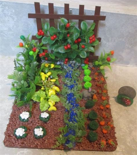 Miniature Handcrafted Doll Farm Dollhouse Diorama Vegetable Garden 6 X 5 Polymer Veggies Faux
