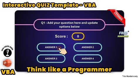 157interactive Quiz Template With Score Using Powerpoint Vba Macro