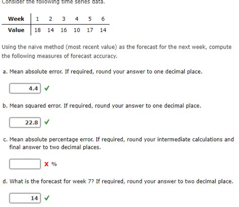Solved Consider The Following Time Series Data Using The