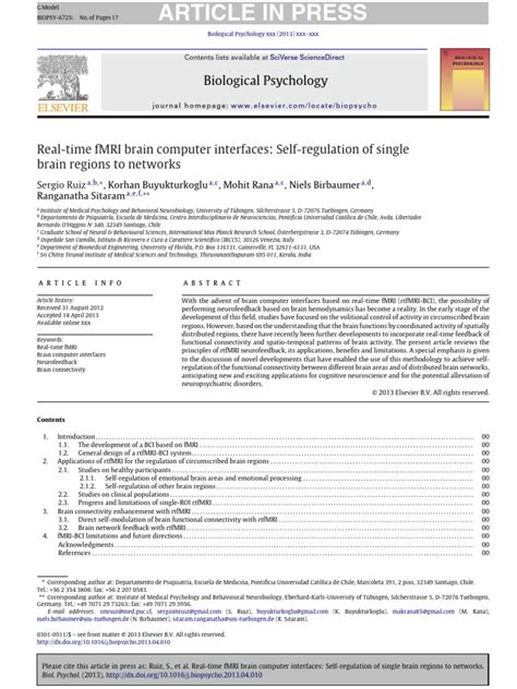 Realtimefmribraincomputerinterfaces Pdf Neurofeedback