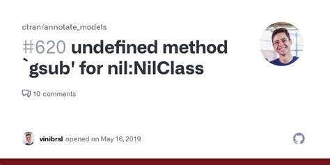 Undefined Method Gsub For Nil NilClass Issue Ctran Annotate Models GitHub