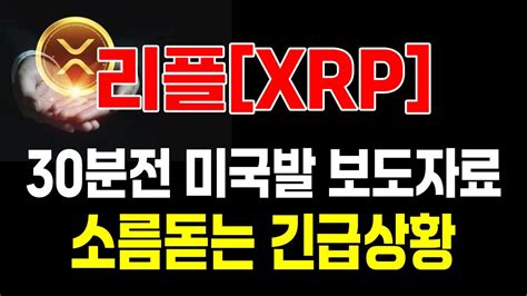 리플 전망 30분전 소름돋는 미국발 속보 Xrp 엑스알피 Xrpcoin 업비트시황 코인시황 급등코인추천리플대응 Youtube