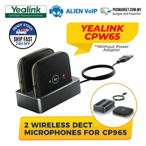 Yealink CPW65 Two Wireless DECT Microphones for CP965 (Without Power ...