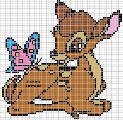 Pixel Art Bambi Modèle Coloriage Facile Dessin à Imprimer