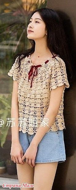 Летняя кофточка с круглой кокеткой на завязке Быть женщиной Женщина Вязание