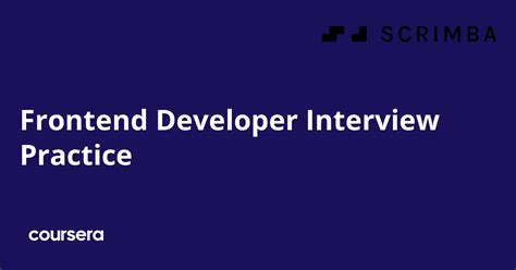 Frontend Developer Interview Practice Coursera