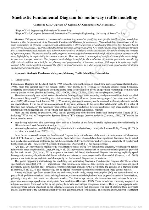 Pdf Stochastic Fundamental Diagram For Motorway Traffic Modelling