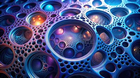 Intricate Network Of Interconnected Spheres Within A Complex Metallic Structure Featuring