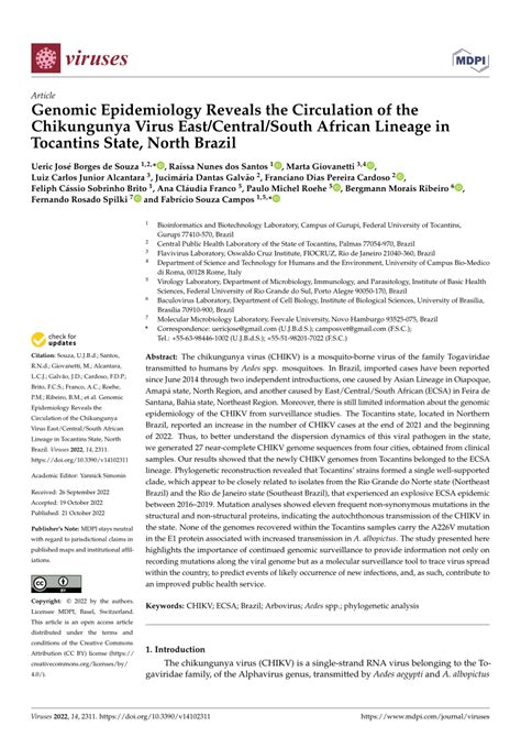 Pdf Genomic Epidemiology Reveals The Circulation Of The Chikungunya Virus Eastcentralsouth
