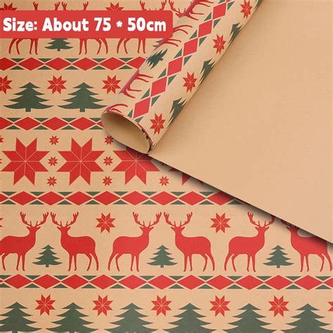 กระดาษคราฟท์ห่อของขวัญคริสต์มาส Diy สําหรับตกแต่งปาร์ตี้ปีใหม่ Shopee Thailand