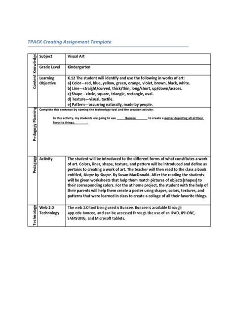 Tpack Template Creating Fall20 Pdf Mobile App Ios