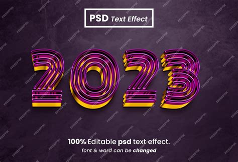 premium psd 2023 new year 3d editable text effect