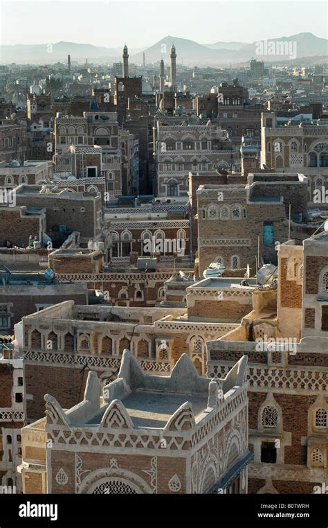 The Old Town Of Yemens Capital City Sanaa Early Morning Light On