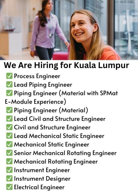 We Are Hiring For Kuala Lumpur Process Engineer Lead Piping Engineer