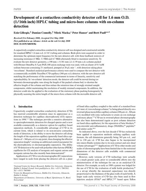 Pdf Development Of A Contactless Conductivity Detector Cell For 16