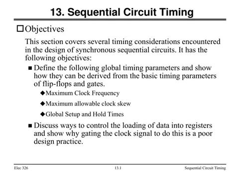 Ppt 13 Sequential Circuit Timing Powerpoint Presentation Free