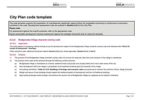 Mudgeeraba Village Character Overlay Code Docslib