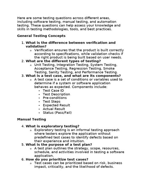 Testing Questions Pdf