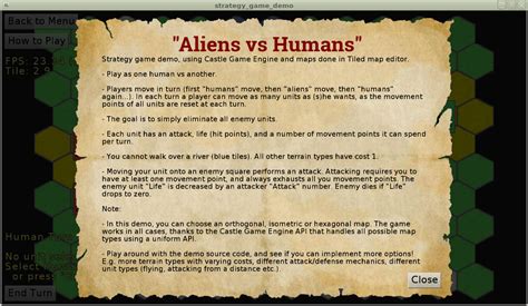 Strategy Game Demo Instructions Screen Designed Using Castle Game Engine Editor Castle Game