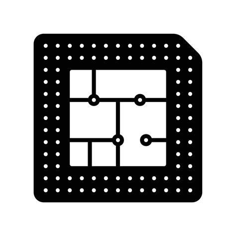 chipset or processor icon as main control unit in computer technology