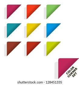 Set Color Page Folded Corner Effect Stock Vector Royalty Free Shutterstock