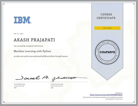 akash prajapati on linkedin machinelearning python coursera ibm