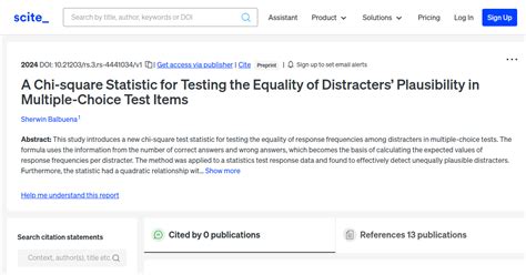 A Chi Square Statistic For Testing The Equality Of Distracters Plausibility In Multiple Choice