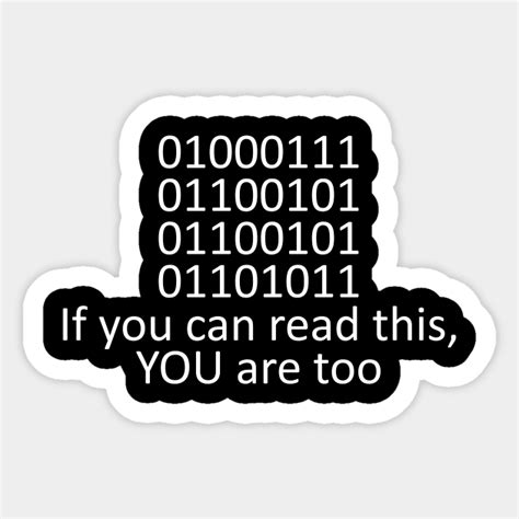 Geek Computer Binary Funny Design Programmer Sticker Teepublic