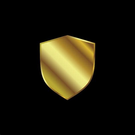 Premium Vector Gold Color Shield Secure Protection Icon Vector Template