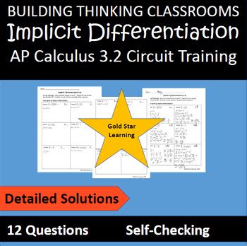 Implicit Differentiation Circuit Training AP Calculus By Gold Star Learning