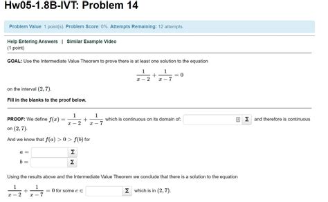 solved hw05 1 8b ivt problem 14 problem value 1 point s