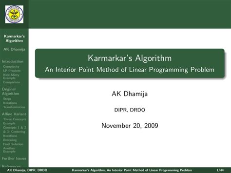 Karmarkars Algorithm For Linear Programming Problem Pdf