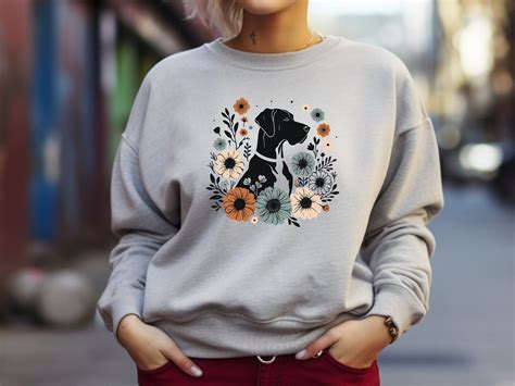 Great Dane Sweater Great Dane T Floral Sweater Flower Sweatshirt