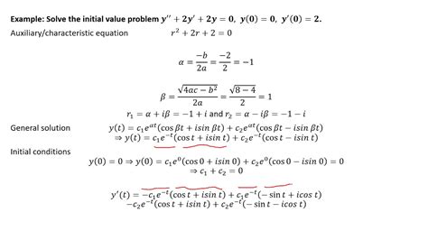 Auxiliarycharacteristic Equations With Complex Roots Differential
