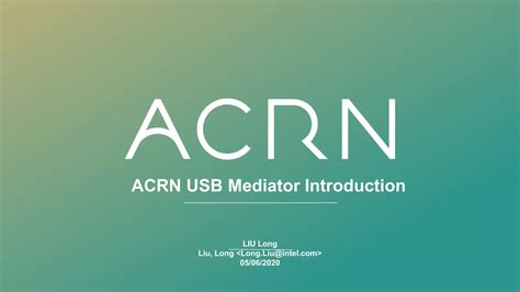 Project ACRN USB Mediator Introduction PPT